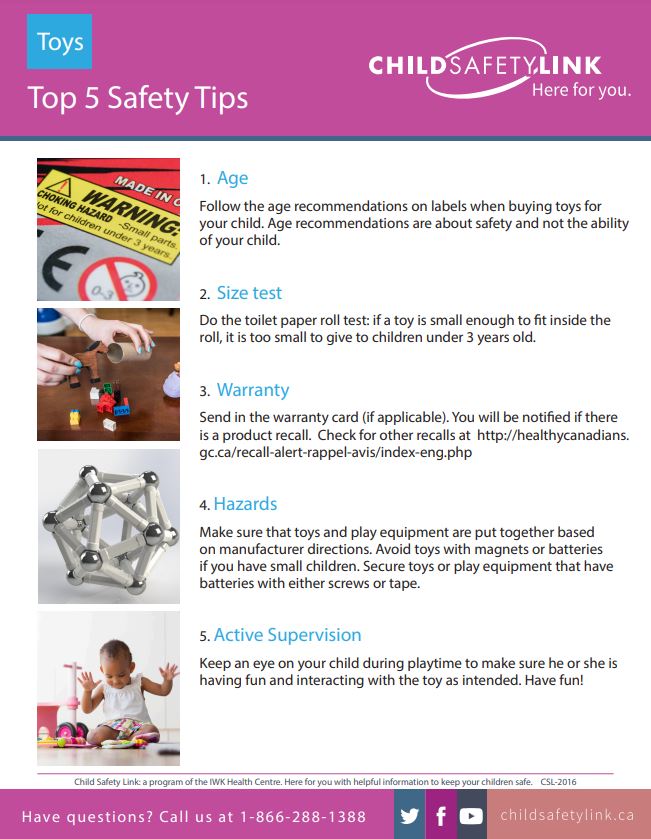 Toy Top 5 Safety Tips – IWK Child Safety Link